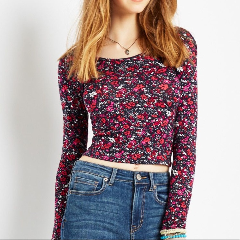 Map To Mars Floral Crop Top - Gem